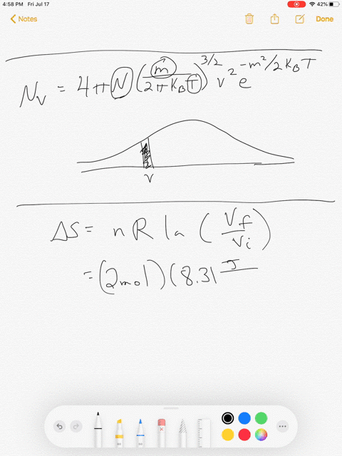two moles of an ideal gas occupy a volume v the gas expands ...