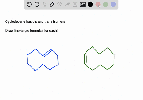SOLVED:Cyclodecene exists as both cis and trans isomers. Draw line ...