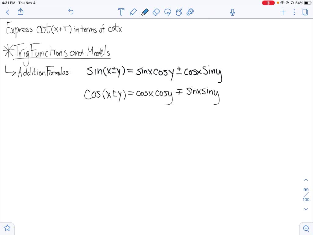 SOLVED:Based on the addition formulas: sin(x+y)=sinx cosy+cosx siny sin ...