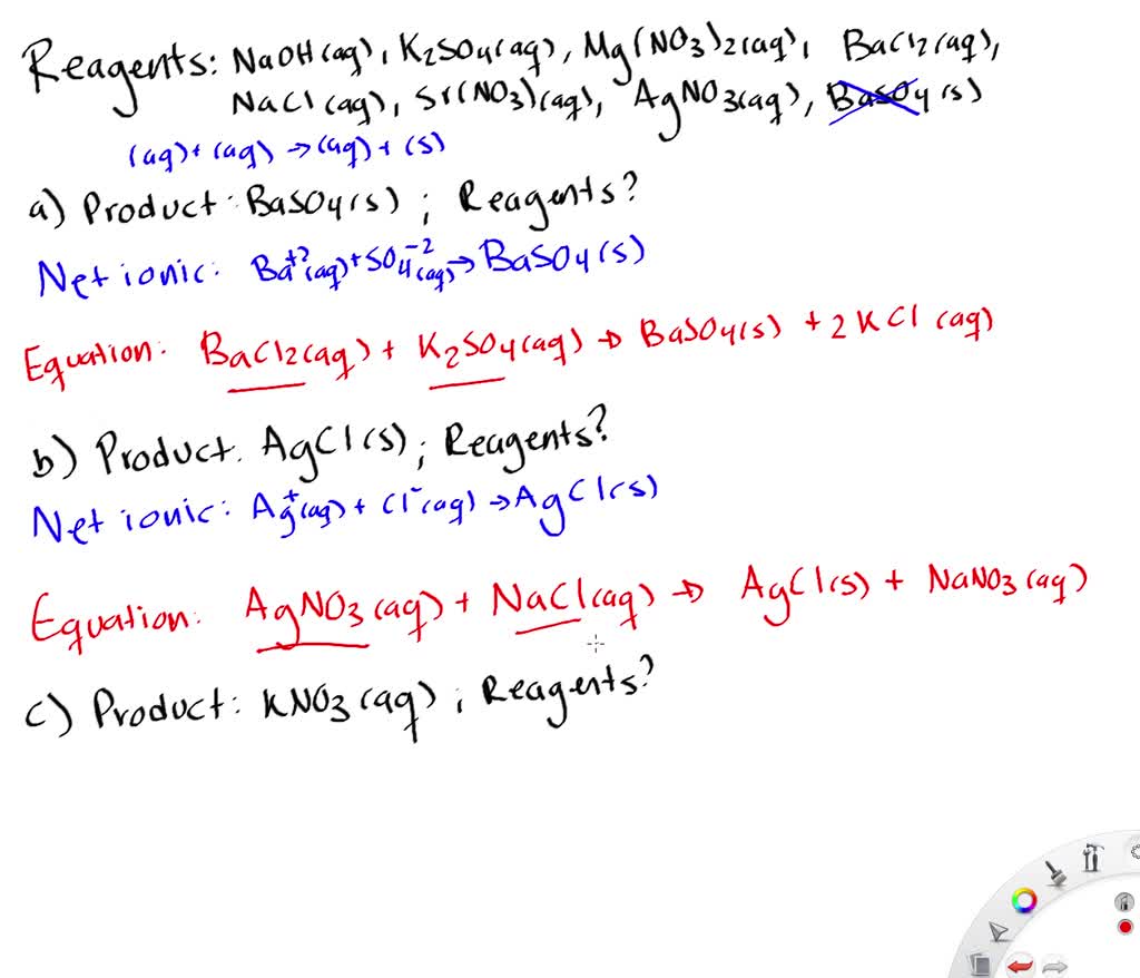 SOLVED Write Net Ionic Equations To Show How You Would Use One Or More
