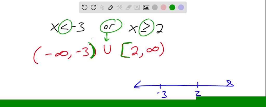 Write each inequality as the union of two intervals and graph the result. x