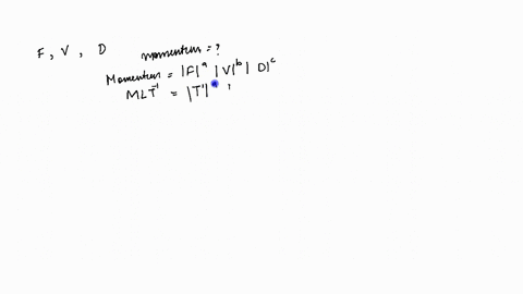 If frequency F, velocity V and density D are considered as fundamental ...