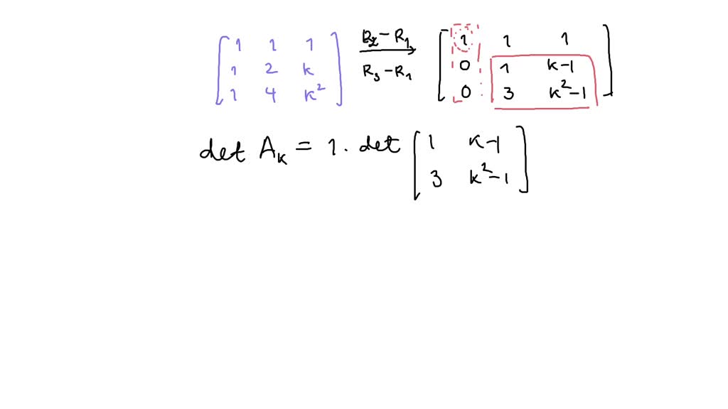 For which values of the constant k is the following matrix invertible ...