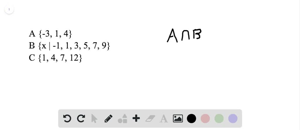 SOLVED:Let A=\{-3,1,4\}, B=\{x | x \text { is an odd number greater than }-2 and less than 10 ...