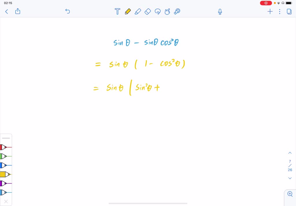 SOLVED:Factor and simplify. sinθ-sinθcos^2 θ