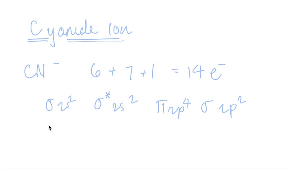 SOLVED:Assume that the cyanide ion, CN^-, has molecular orbitals ...