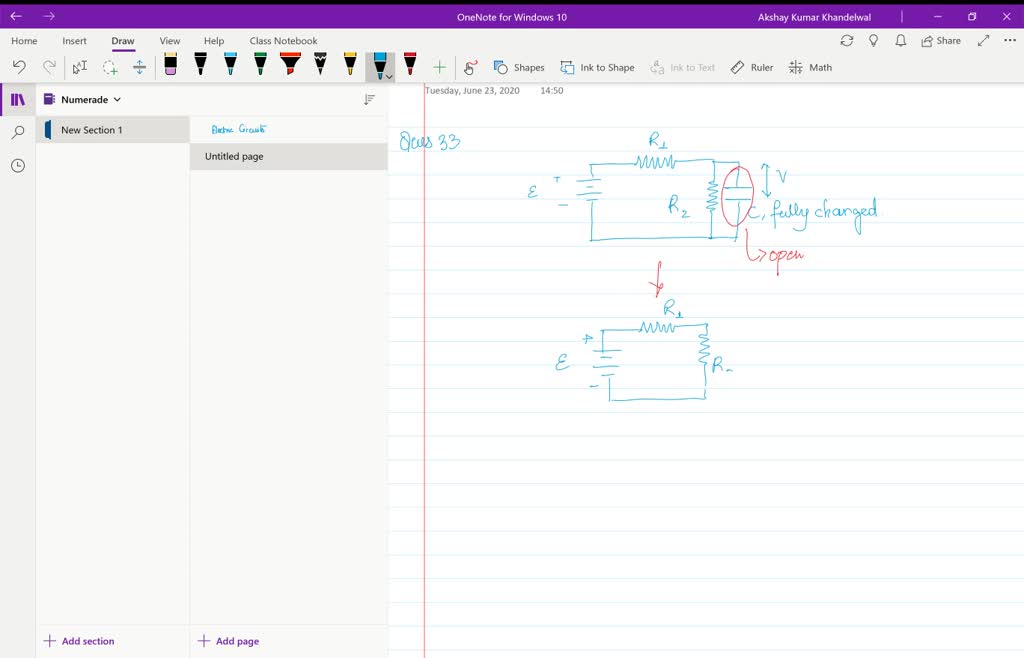 Solved Find An Expression For The Voltage Across The Capacitor In Example 25 6 When Its Fully