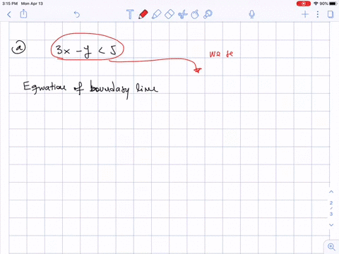 SOLVED:a. What is the equation of the boundary line of the graph of 3 x-y