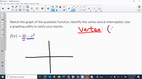 SOLVED:Sketch the graph of the quadratic function. Identify the vertex ...