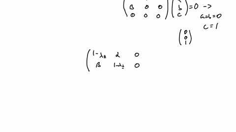 ⏩SOLVED:Given a matrix A=( 1 α 0 β 1 0 0… | Numerade