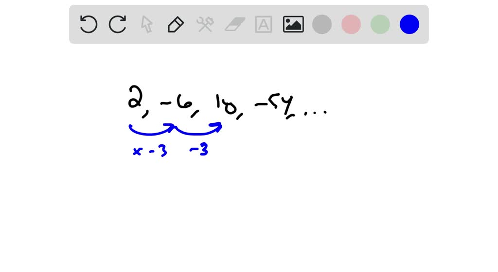 SOLVED:Make a conjecture about the next item in each sequence. 2,-6,18,-54