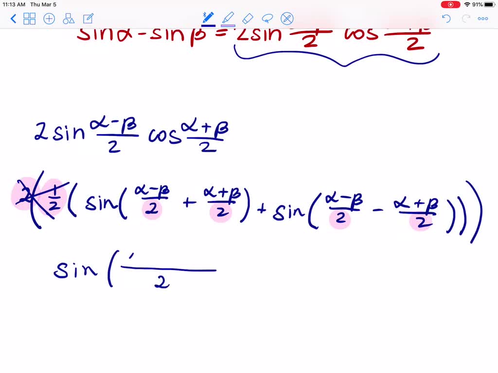 SOLVED:In Exercises 58–59, verify the given sum-to-product formula. Start with the right side ...