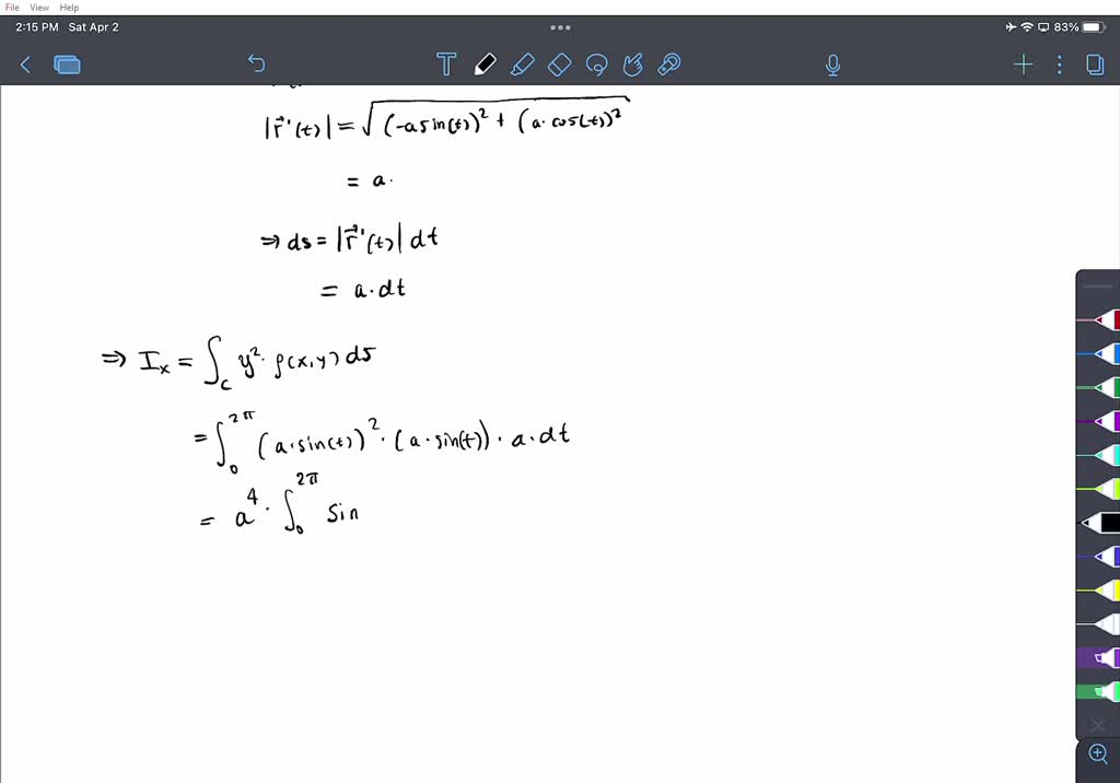 SOLVED:Consider a wire of density ρ(x, y) given by the space curve C: 𝐫 ... SOLVED:Consider a wire of density ρ(x, y) given by the space curve C: 𝐫 ...