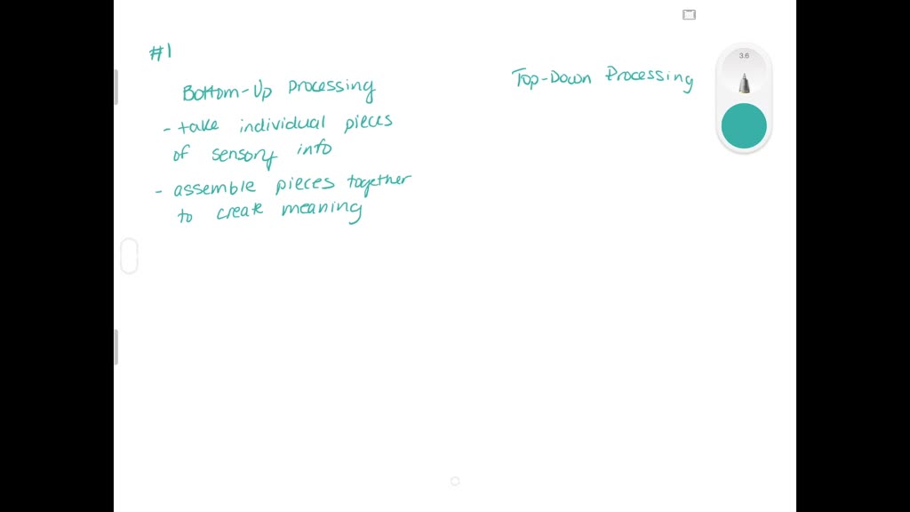 SOLVED: The types of processing in perception is conceptually-driven processing. There is a ...