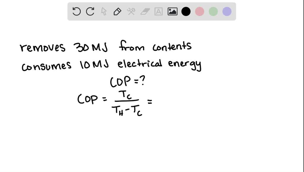 SOLVED:The refrigerator's COP is a. (1)/(3). b. 2 . c. 3 . d. 4