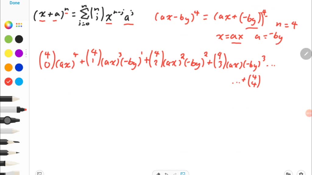 Expand each expression using the Binomial Theorem…