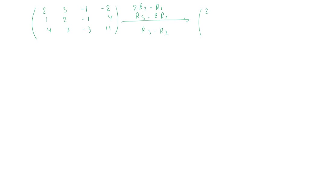 SOLVED:Solve the following sets of simultaneous equations by reducing ...