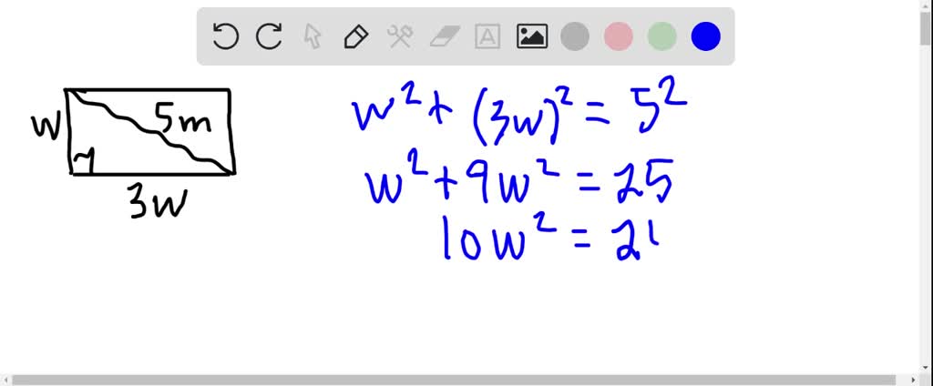 The length of a rectangle is 3 times its width. If the diagonal ...
