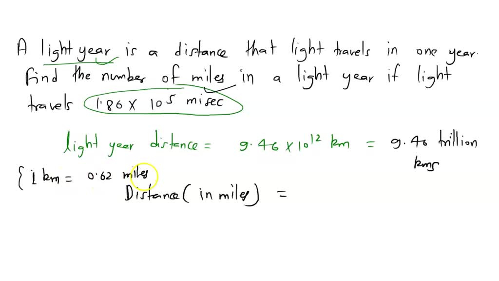 SOLVED:Solve each problem. A light-year is the distance that light ...