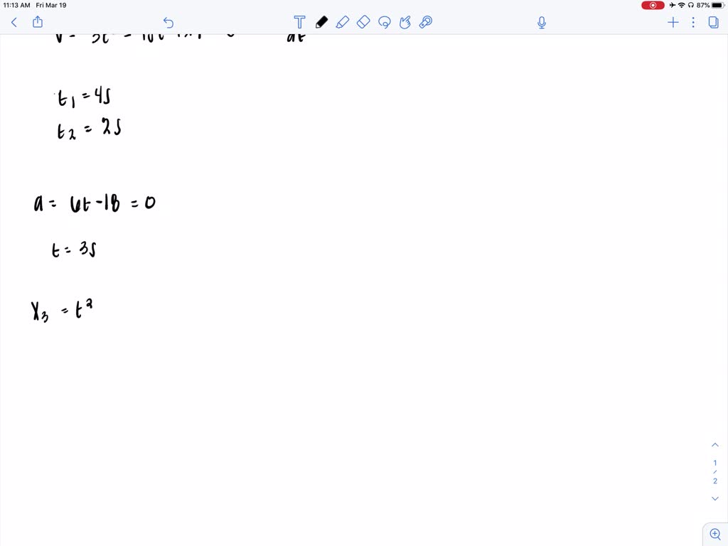 SOLVED:The motion of a particle is defined by the relation x=t^3-9 t^2+ 24 t-8, where x and t ...
