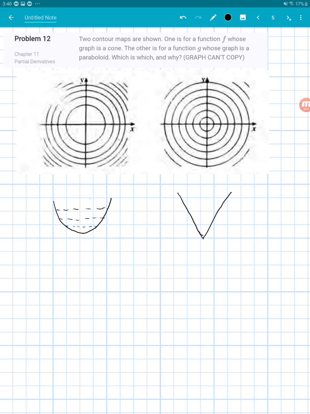 Two contour maps are shown. One is for a function f whose graph is a ... Two contour maps are shown. One is for a function f whose graph is a ...