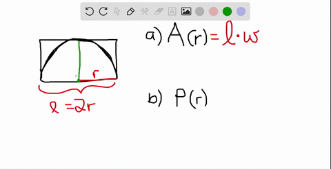 SOLVED:Geometry A semicircle of radius r is inscribed in a rectangle so that the diameter of the ...