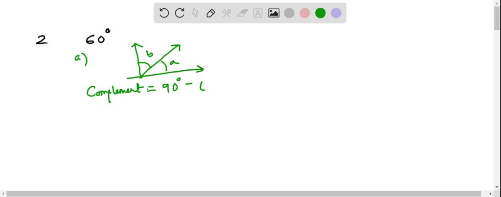 SOLVED:Find (a) the complement and (b) the supplement of an angle with the given measure. 60^{\circ}