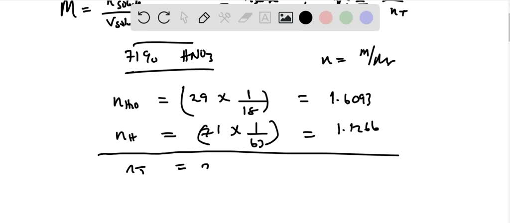 SOLVED:Reagent grade nitric acid is 71.0 % nitric acid by mass and has ...