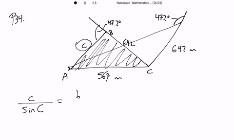 SOLVED:Use the law of sines to solve the given problems. A Mars rover ...