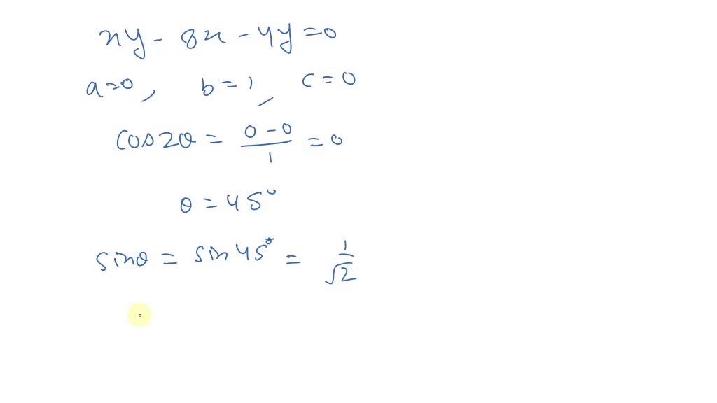 SOLVED:Perform a rotation of axes to eliminate the xy-term, and sketch ...
