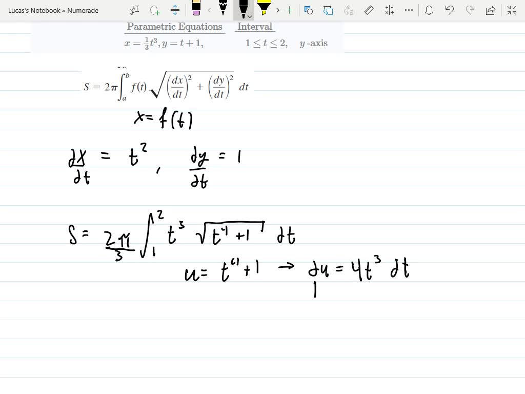 SOLVED:A parametric curve is rotated about an axis to generate a ... SOLVED:A parametric curve is rotated about an axis to generate a ...
