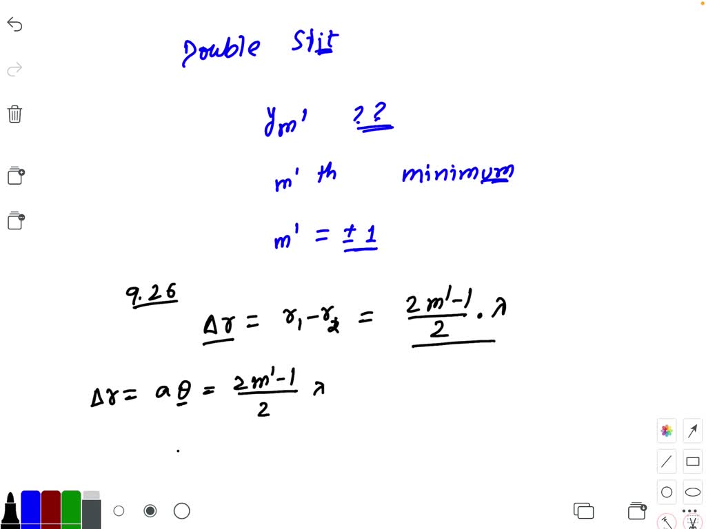 SOLVED:Considering the double-slit experiment, derive an equation for ...