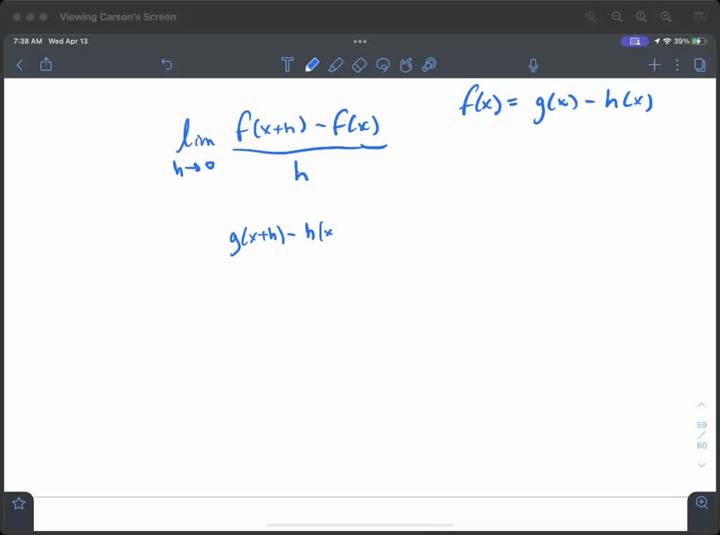 SOLVED:Prove the difference rule in two ways: (a) Using the definition of the derivative. (b ...