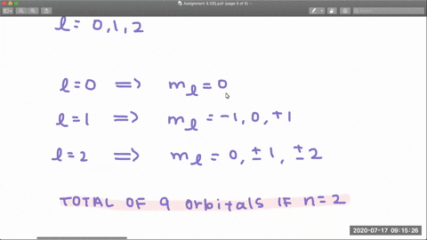 SOLVED: Suppose that in an alternate universe, the possible values of l are the integer values ...