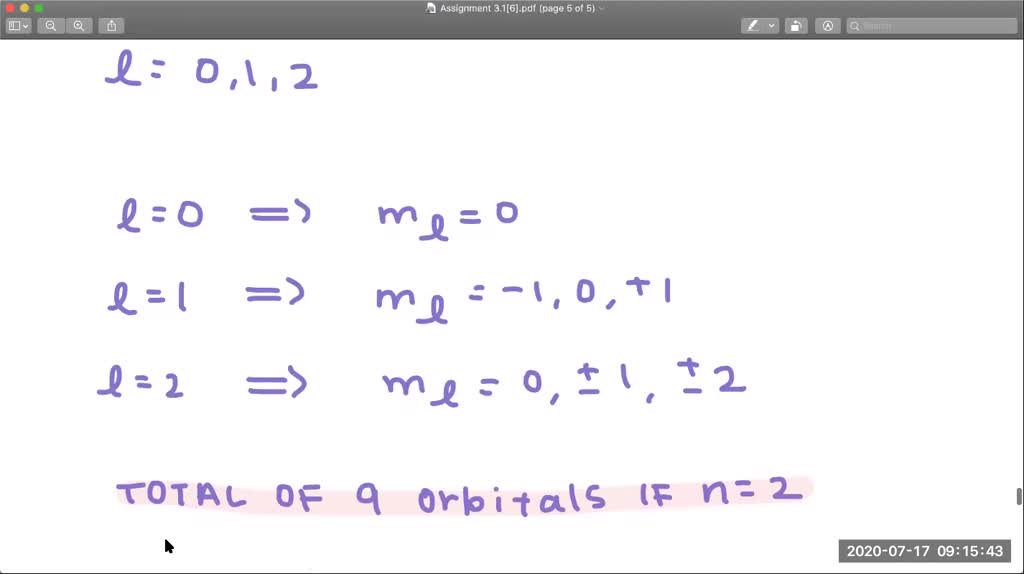 SOLVED:Suppose that in an alternate universe, the possible values of l ...