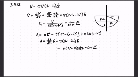 SOLVED:A hemispherical tank with a radius of 10 \mathrm{m} is filled ...