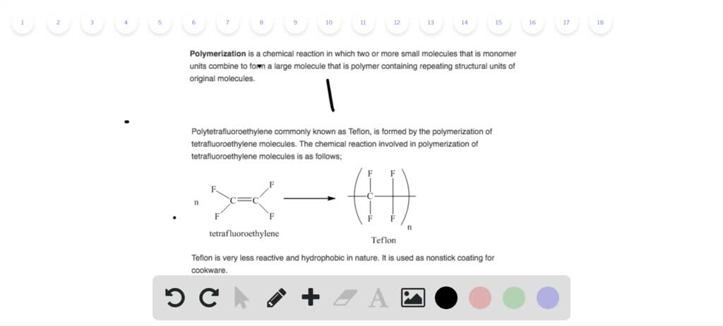 SOLVED:Teflon is prepared by the polymerization of tetrafluoroethylene ...