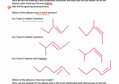 SOLVED:a. Draw the condensed structures and give the systematic names for all the alkenes with ...