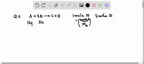 SOLVED:Consider the generic chemical reaction: A+2 B C+D Suppose you have 12 g of A and 24 g of ...