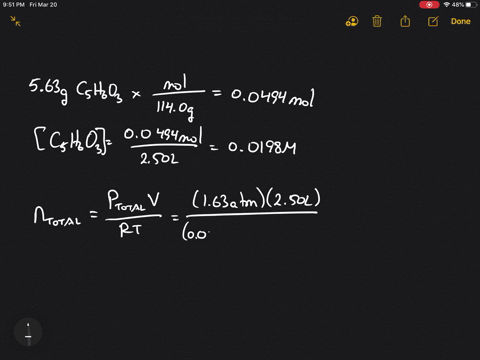 SOLVED: Consider the decomposition of the compound C5 H6 O3 as follows ...