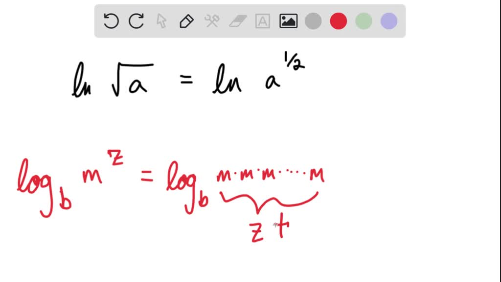 SOLVED:Simplify: ln√(a).