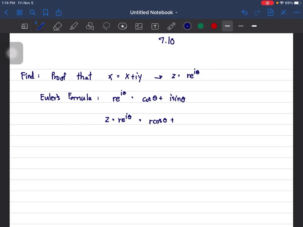 SOLVED:(a) Using Euler's relation (2.76), prove that any complex number ... SOLVED:(a) Using Euler's relation (2.76), prove that any complex number ...
