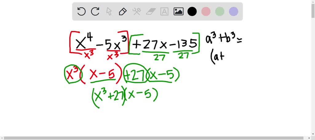 ⏩SOLVED:Factor completely. x 4-5 x 3+27 x-135 | Numerade ⏩SOLVED:Factor completely. x 4-5 x 3+27 x-135 | Numerade