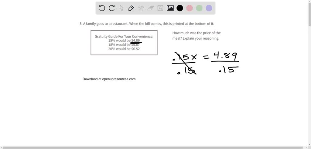 SOLVED:A family goes to a restaurant. When the bill comes, this is ...
