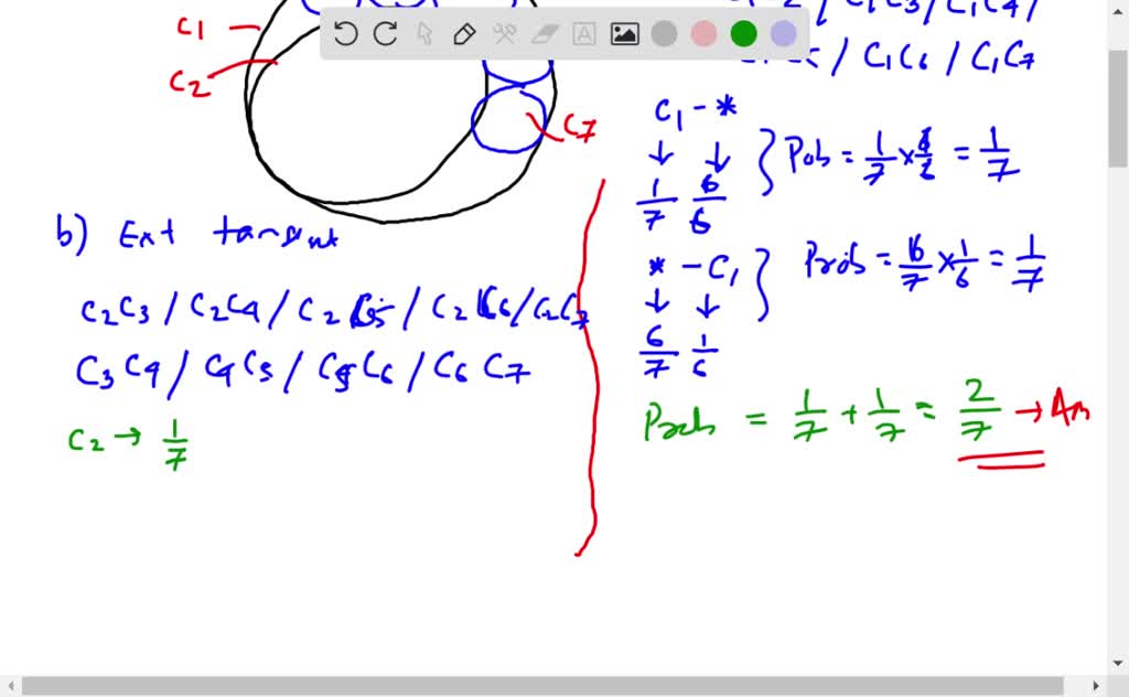 ⏩SOLVED:If two of the seven circles are chosen at random, what is ...
