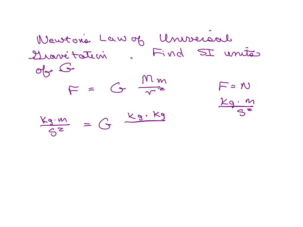 Equate dimensionally Newton's second law and the universal law of ...