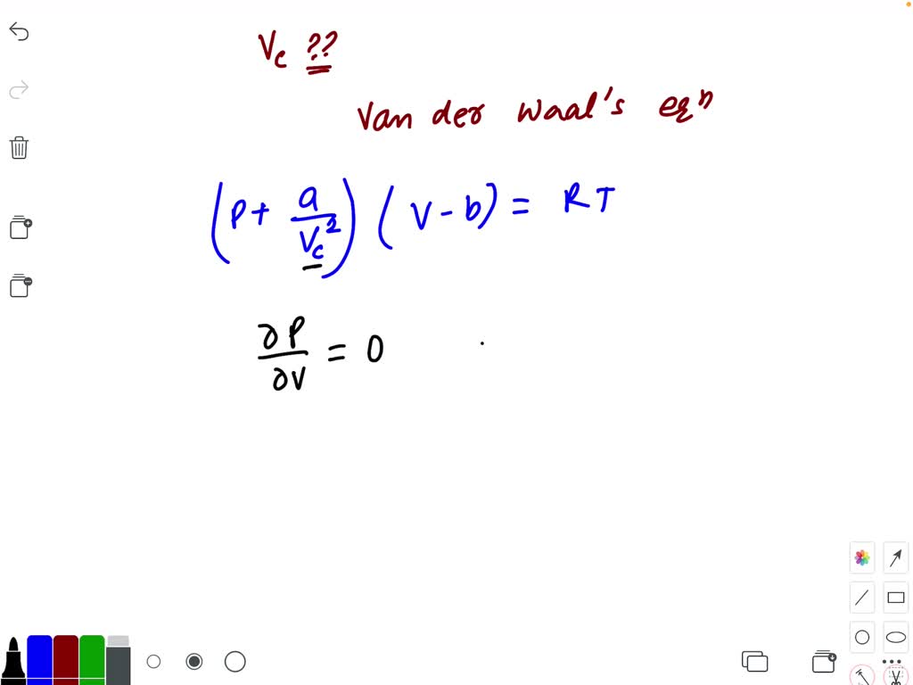 SOLVED:The critical volume of a gas obeying van der Waal's equation is ...