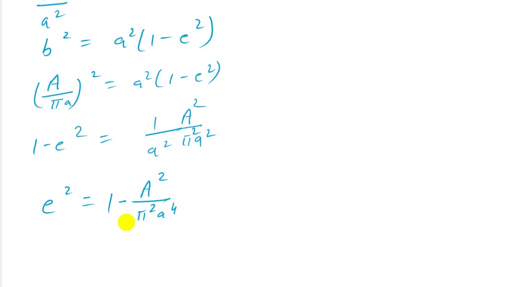 SOLVED:An ellipse has area A and major axis of length 2 a . What is the ...