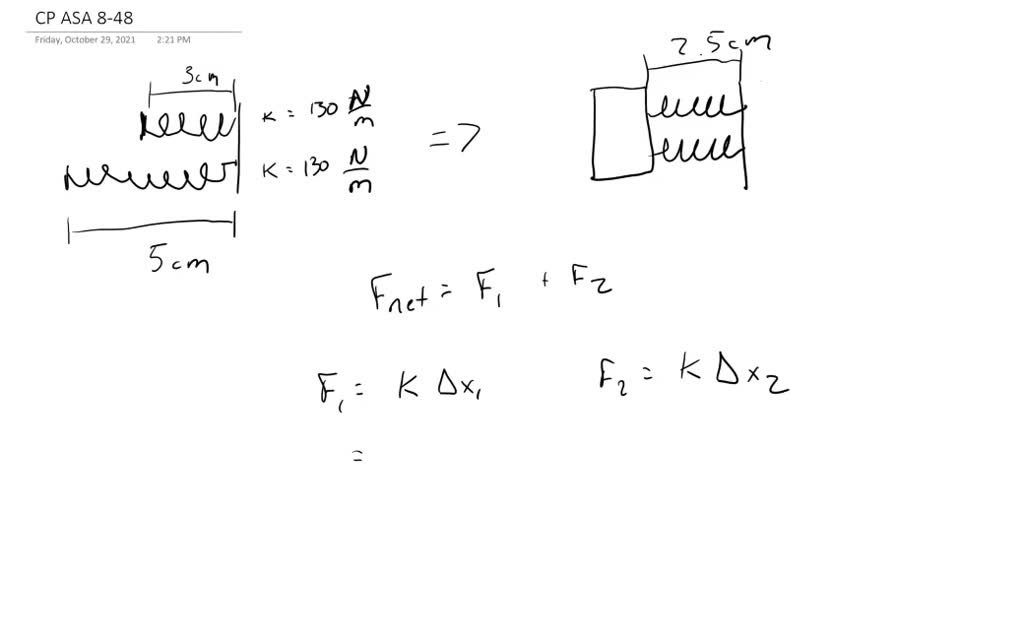 Determine the effective spring constant and effective preload of the ...