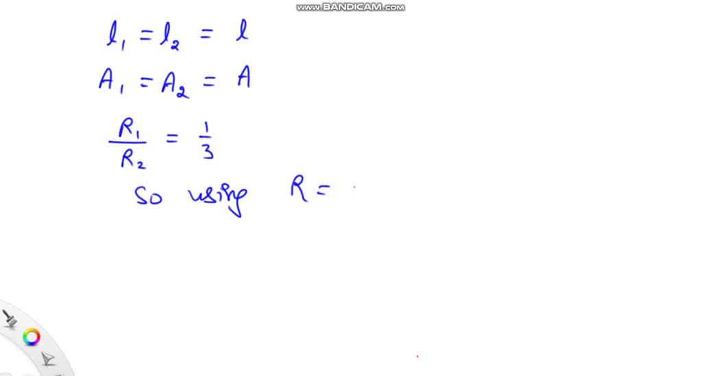 SOLVED:The resistance ratio of two conductors that have equal cross ...